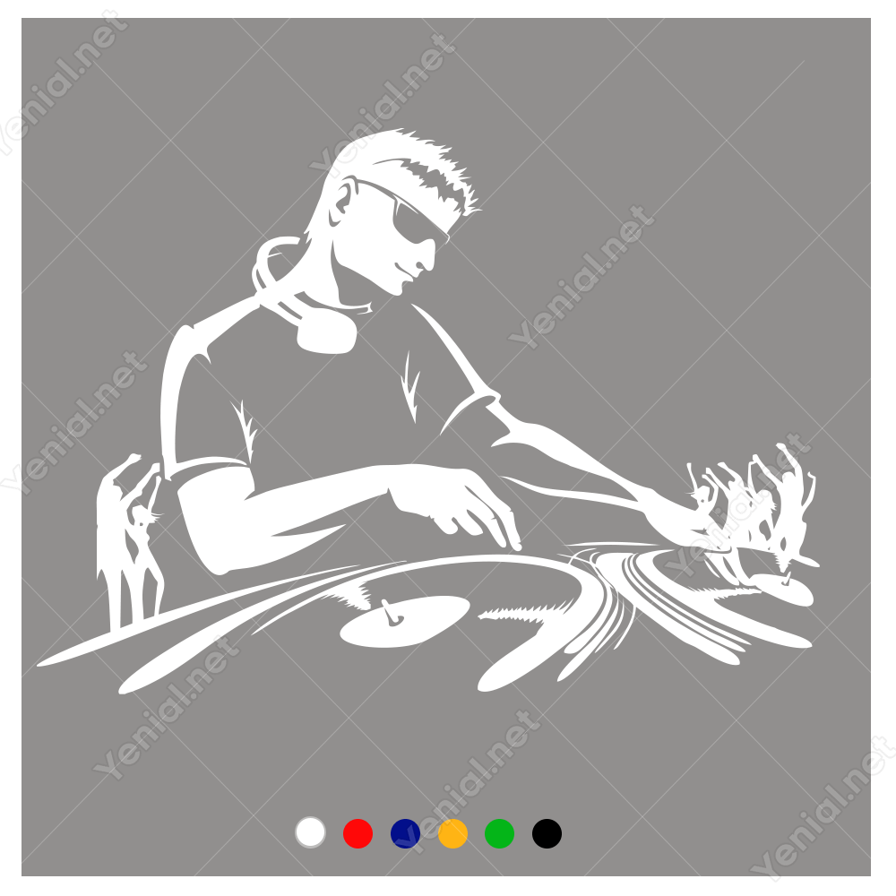 Disk Jokey Dj Stiker Etiket Yapıştırma