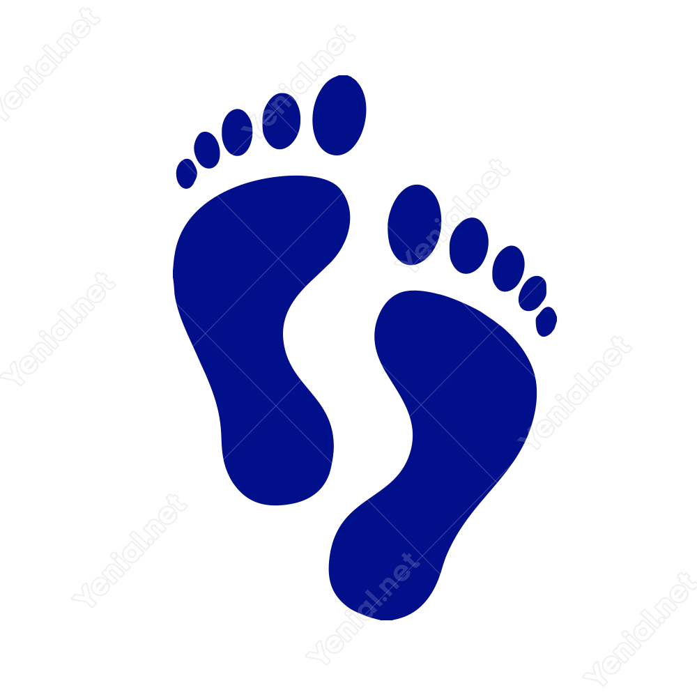 İki Çift Ayak İzi Stickerı Yapıştırması