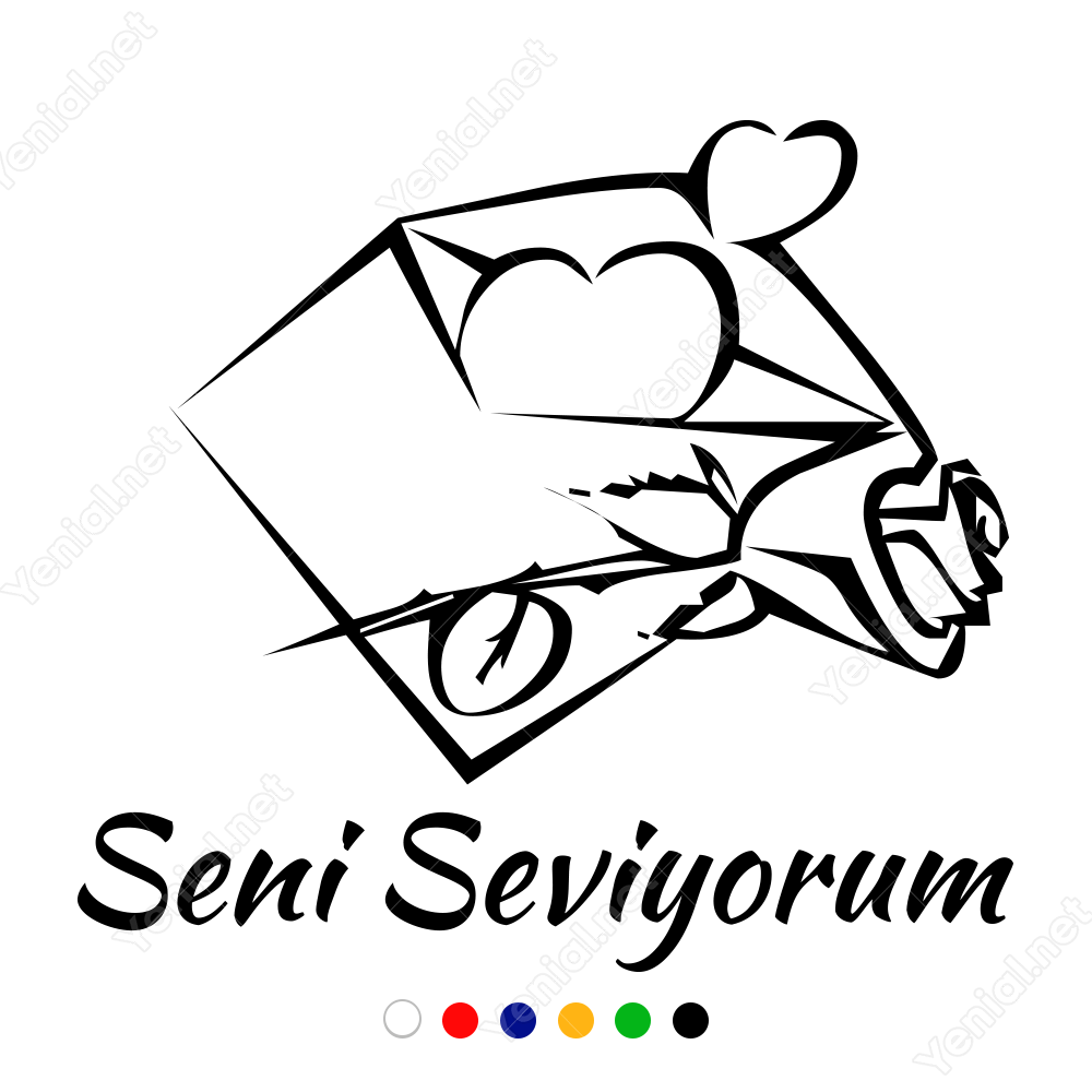 Sevgililer Günü Seni Seviyorum Yazısı 115x100cm Yapıştırma
