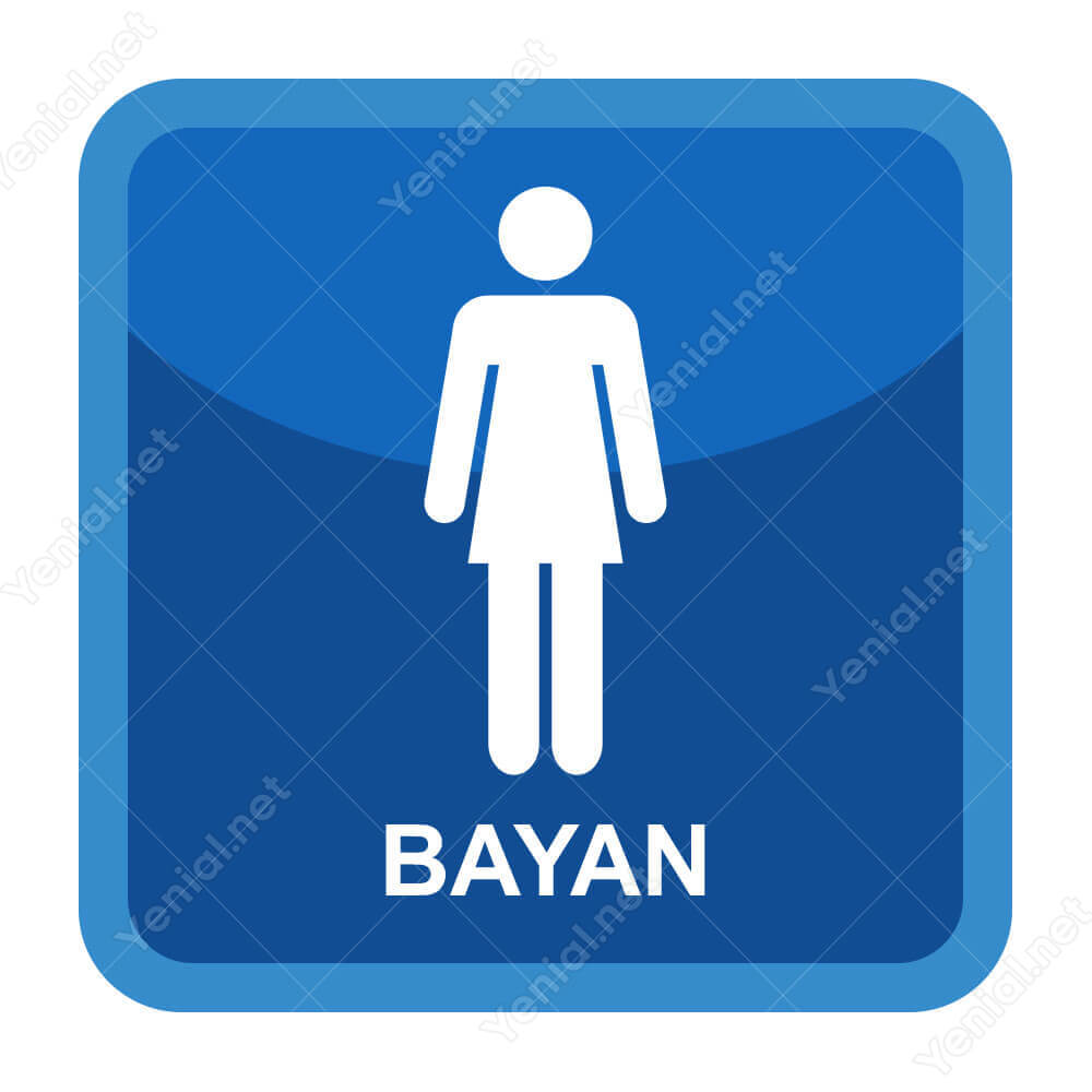 Bayan Wc Mavi Şekilli Yönlendirme Levhası